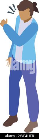 Woman argument icon isometric vector. Conversation on dispute. Stress ...