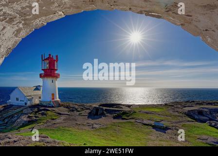 Norway, Lindesnes Fyr, lighthouse on the South Cape, most photographed ...