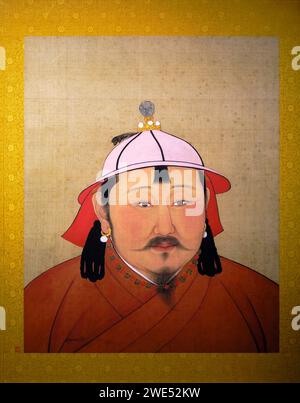 Taiwan, Taipei, Palace Museum, Temür Khan, silk painting, Mongol Empire ...