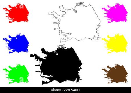 City Map Surabaya Indonesia Asia vector illustration Stock Vector Image ...