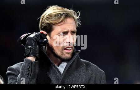 Former footballer Peter Crouch now a television pundit during the ...
