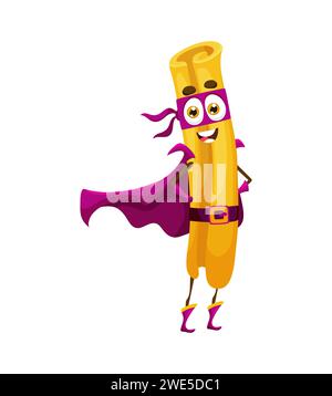 Cartoon Italian pasta food superhero characters. Penne, tagliatelle ...