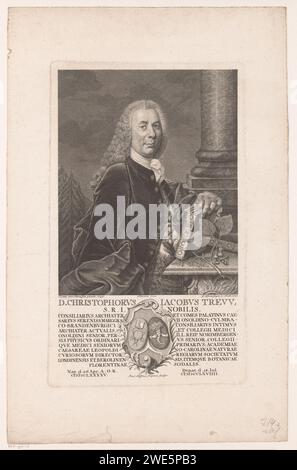 PortraT van Christoph Jacob Trew, Johann Jacob Haid, 1769 print ...