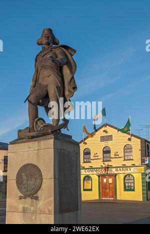 Ireland County Wexford Wexford City Crescent Quay statue of Commodore ...