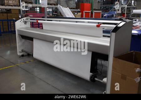 Industrial large format printer in work Stock Photo - Alamy