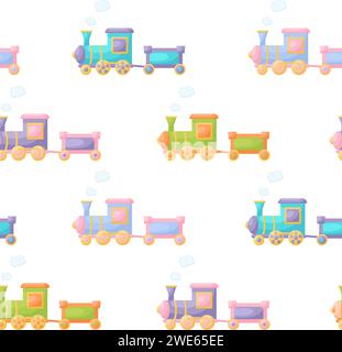 Cute children's seamless pattern with trains. Creative kids texture for ...