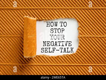 Stop negative self-talk symbol. Concept words How to stop your negative ...