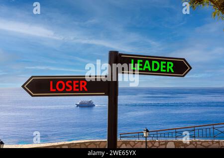 Leader or loser symbol. Concept word Leader or Loser on beautiful ...