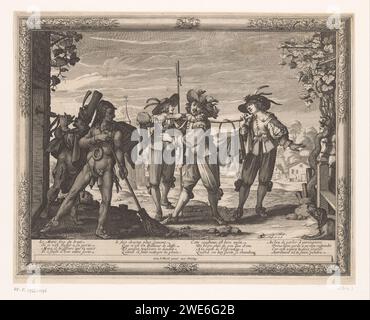 Two men who wear a man in a garden, Louis Schelfhout, 1923 print The ...