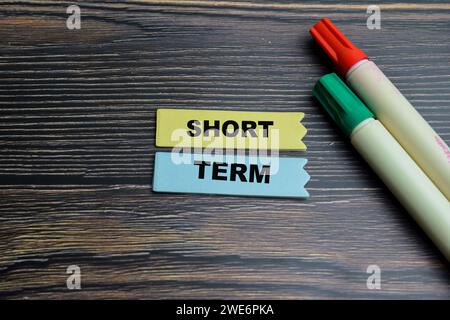 Concept of Short-term Plan write on sticky notes isolated on Wooden ...