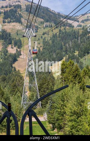 Jackson Hole Aerial Tram carries passengers to the 10,932 feet high ...
