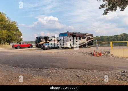 Concrete slab camp sites at Botel Campground in Savanah, Tennessee ...