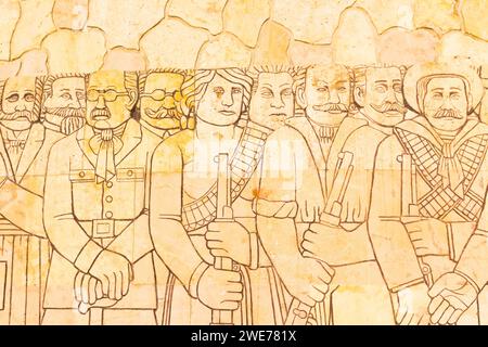 Details of frescoes detailing Mexico's history at Monument to the ...