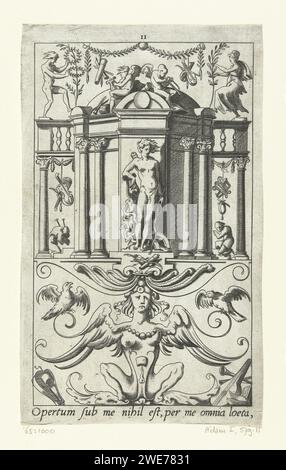 Apollo standing for a temple, 1551 - 1580 print At the bottom is a ...