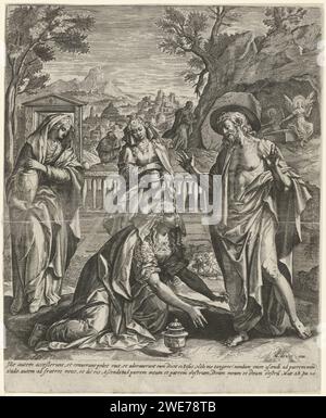 Christ appears to Maria Magdalena, Johann Sadeler (I), After Frederik Sustris, 1560 - 1600 print ...