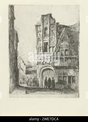 Figures at a Renaissance facade, Lambertus Hardenberg (1822-1900), 1879 ...
