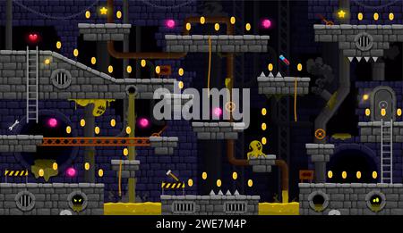 Arcade underground sewage and wastewater game level map interface ...