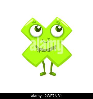 Cartoon funny math number multiplication sign character. Isolated ...