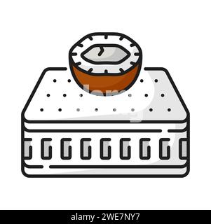 Orthopedic coconut coir mattress, natural mattress grey icon Stock ...