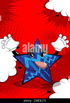 Star is trying to scare you. Funny and cute cartoon character, with ...