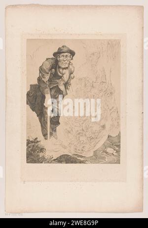 Three beggars near a tree, Johannes Josephus Aarts, 1881 - 1934 print ...