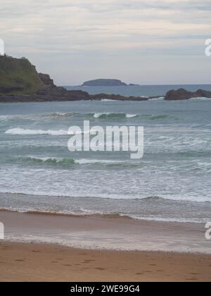 Land and sea, view from Diggers beach Korora, NSW Australia Stock Photo ...