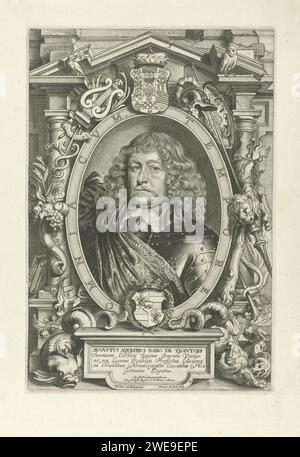 Portrait of August Adolf, Pieter de Jode (II), after Anselm van Hulle, 1628 - 1670, Bust ...
