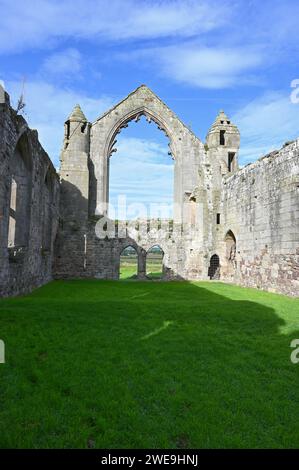 The ruins of the 12th century Augustinian monastery at Bolton Abbey ...