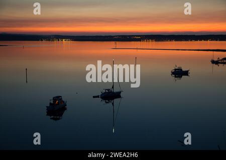 Admiralty Inlet sunset, Fort Flagler State Park, Washington Stock Photo ...