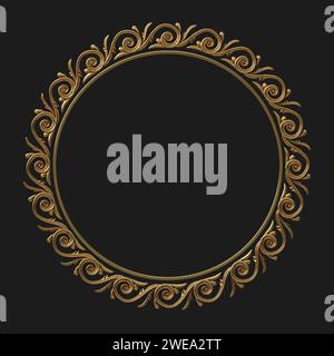 Round classical carved gold frames Stock Photo - Alamy