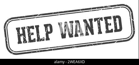 help wanted stamp. help wanted rectangular stamp isolated on white ...