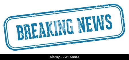 breaking news stamp. breaking news rectangular stamp isolated on white ...