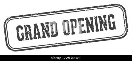 grand opening stamp. grand opening rectangular stamp isolated on white ...