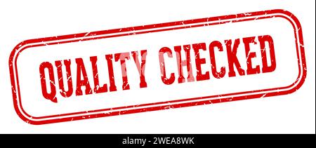 quality checked stamp. quality checked rectangular stamp isolated on ...