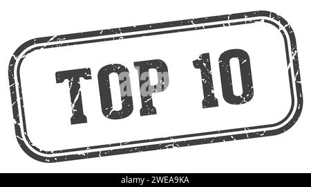 top 10 stamp. top 10 rectangular stamp isolated on white background ...