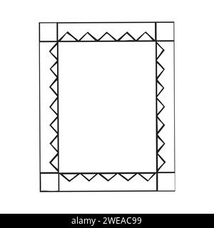 Hand drawn frame. Rectangle box. Sketch doodle border. Square line ...