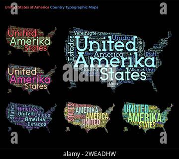 Set of Washington map shape, united states of america. Flat concept ...
