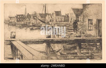 Volendam, Willem Adrianus Grondhout, 1888 - 1931 print Moored ships in ...