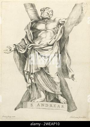 . The Holy Andreas, with X-shaped cross. To the statue of François ...