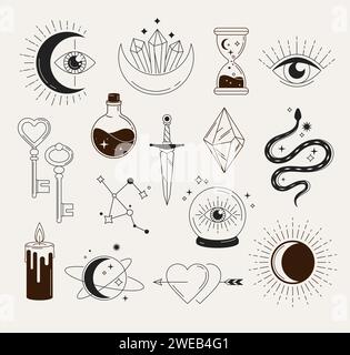 Astrological Objects Collection Icons Set Vector Stock Vector Image ...