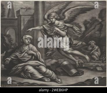 Hagar and Ismaël in the desert, Jan Harmensz. Muller, 1589 - 1593 print ...