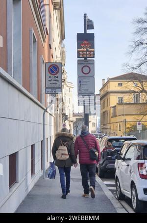 Bergamo, Italy. 24th Jan, 2024. In Bergamo 30 zones are already active ...
