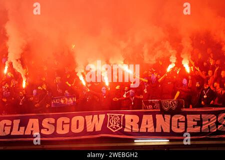 Rangers fans in the stands ahead of the William Hill Premiership match ...