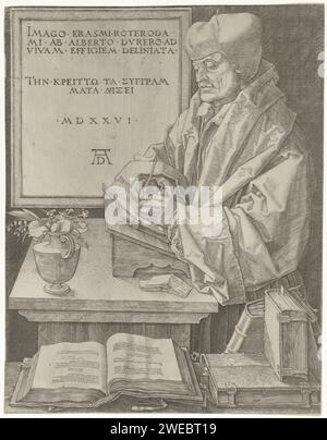 Portrait van Erasmus, Albrecht Dürer, 1526 print Portrait of Erasmus ...