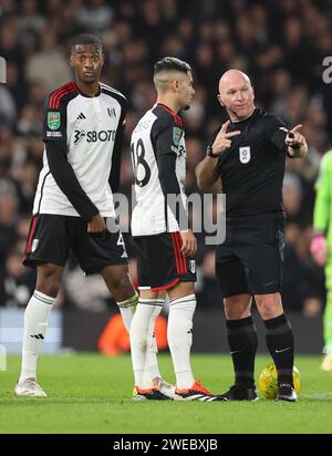 Referee Simon Hooper during the Carabao Cup semi-final first leg match ...