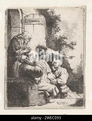 Joseph's coat brought to Jacob, after 1633 print paper etching Genesis ...