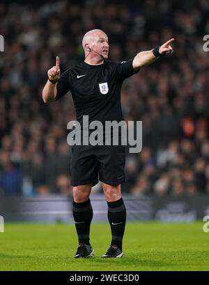 Referee Simon Hooper during the Carabao Cup semi-final first leg match ...