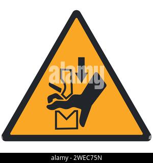 Hand finger cut injury risk warning, skin hurt wound with blood drop ...