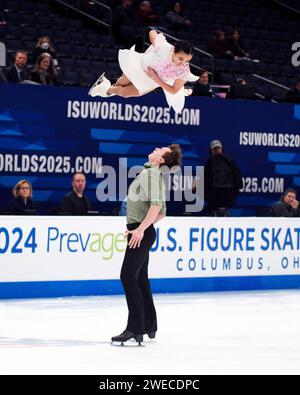 Naomi Williams and Lachlan Lewer compete during the pairs short program ...