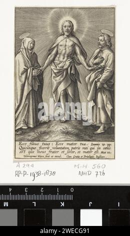 Christ shows his wounds, Hieronymus Wierix, After Maerten de Vos, 1596 print Christ shows his ...